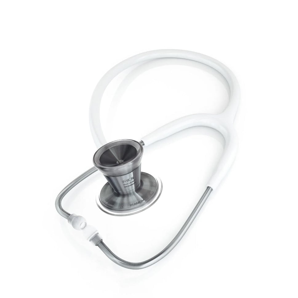 MDF ProCardial® Titanium Stethoscope - White / Metalika - Stethoscope ...