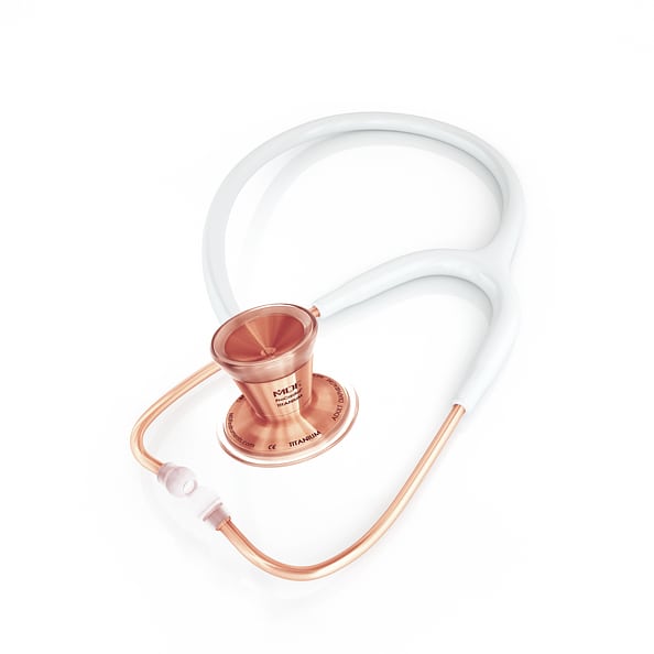 MDF ProCardial® Titanium Stethoscope - White / Rose gold - Stethoscope ...