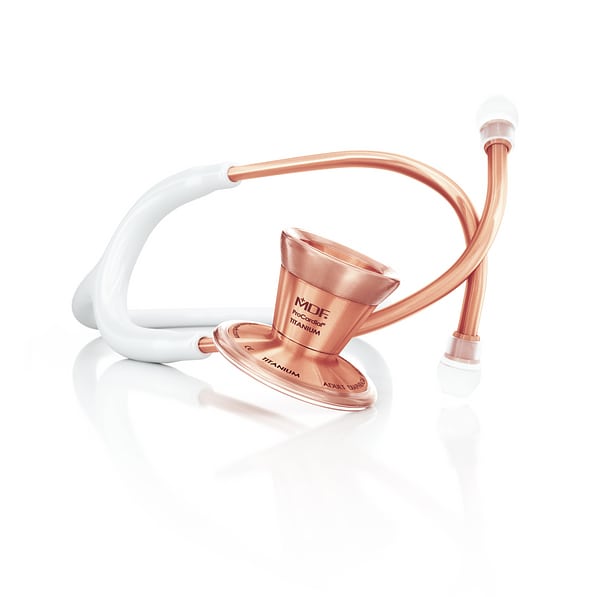 MDF ProCardial® Titanium Stethoscope - White / Rose gold - Stethoscope ...
